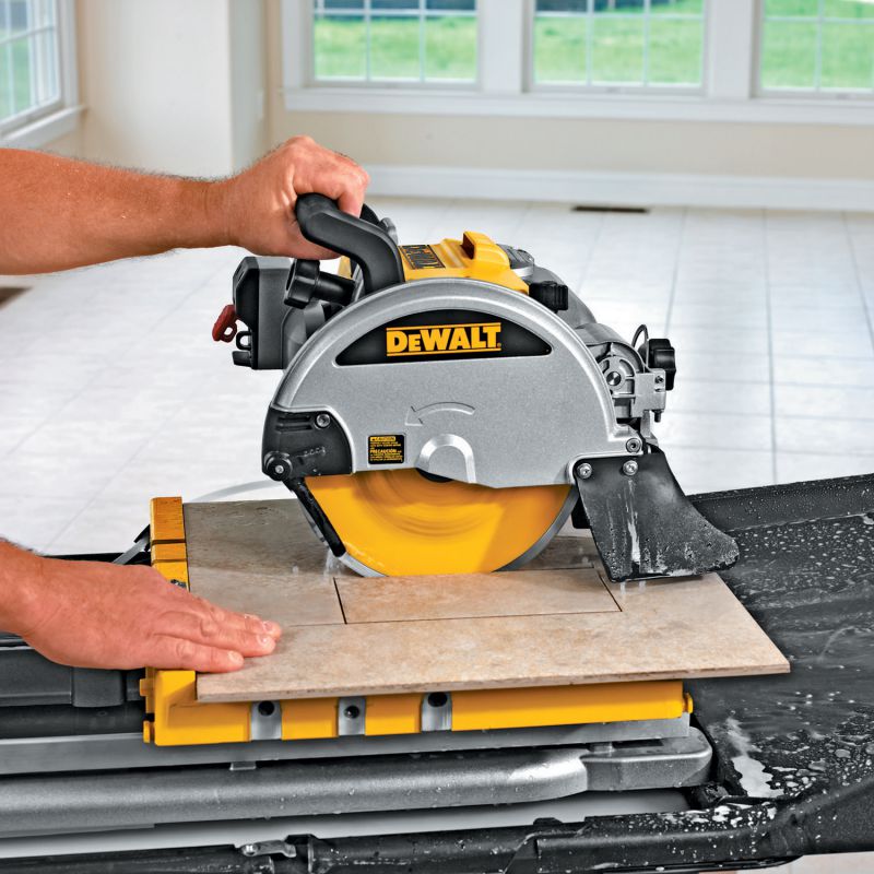 Dewalt Reconditioned D24000 110v Wet Tile Cutter Saw With Slide Table 1600w D24000q lx from Power Tool Centre